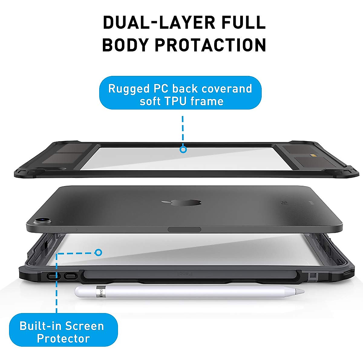 AICase iPad Air 4th Gen/5th Gen, 2020/2022, 10.9 inch,IP68 Waterproof, Dustproof, Shockproof Case Cover with 360 Full-Body Protection, Lanyard and Kickstand