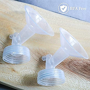 Ameda MYA Breast Pump Replacement Flanges 24mm, Comfort Fit Angled Flange, 2 Count (1 Pair)