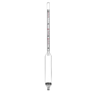 QWORK Dual Scale Maple Syrup Hydrometer with Durable Glass and Food Grade Alloy Ballast - 2 Sets 9-3/4" Easy-Read Instrument for Precise Maple and Cane Syrup Production, Includes Storage Container