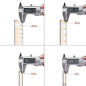 Glass Graduated Cylinder Set Thick Measuring Cylinders 5ml 10 ml 50ml 100ml with 2 Glass Stirring Rod and 1 Brush