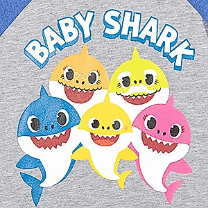 Pinkfong Baby Shark Toddler Boys Long Sleeve T-Shirt Fleece Pant Set Blue 3T