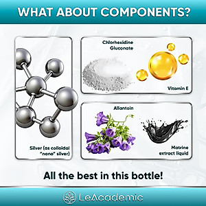 LeAcademic Dog Wound Care in Drops | Cat Wound Care + Chlorhexidine | Wound Care for Dogs with Colloidal Silver | Wounds, Itching, Irritation, Scratches, Bites | Great with Dog Cone | 2 Oz