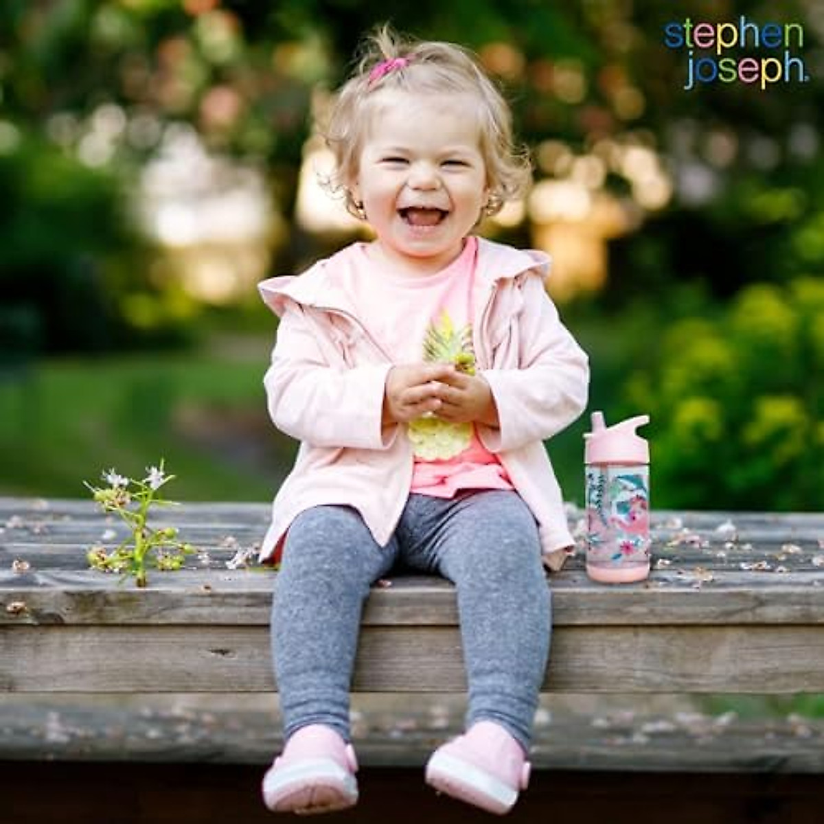 Stephen Joseph, Kids Flip Top Water Bottle, 10 oz Tritan BPA Free, Water Bottle for Girls & Boys, Back to School Flip Top Bottle, Pink Unicorn