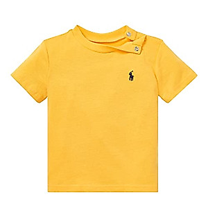 Polo Ralph Lauren Baby Boy's Short Sleeve Crewneck Tee (Yellow, 12 Months)