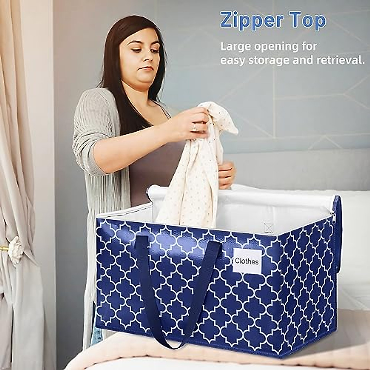 FabSpace Moving Bags, Extra Large Moving Supplies, Heavy Duty Storage Bags, Packing Bags with Reinforced Zippers & Handles, Collapsible Packing Boxes, Storage Totes for Moving, Packing, 125L, 8 Packs