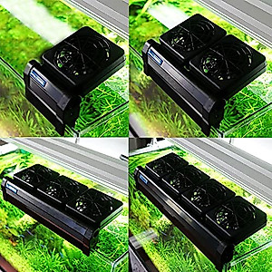 Aquarium Chiller, Fish Tank Cooling Fan System for Salt Fresh Water, 2 Variable Speed, Wide Angle Adjustable (4-Fan)