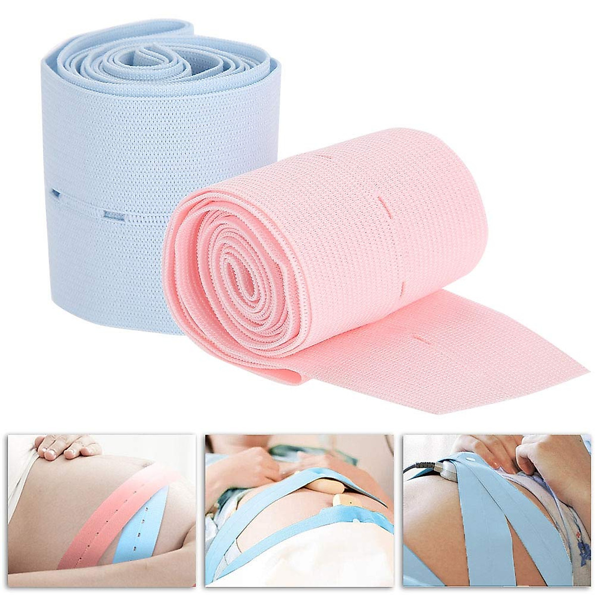 2Pcs Monitoring Belt, Monitoring Belt, Fetal Heart Monitoring Belt Fetal Tape Fetal Heart Monitoring Bandage Belt Heart Monitor Tool