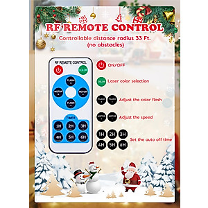 Christmas Projector Lights Outdoor, Party Laser Light Projection 8 Patterns Waterproof with Timer Speed Flash Mode Setting Landscape Spotlight for Indoor House Halloween Holiday Decoration, Red+Green