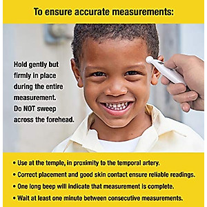 ADC Temple Touch Digital LCD Fever Thermometer, Non Invasive and Quick Read, Suitable for Babies, Newborns, Kids, and Adults, Adtemp 427, White