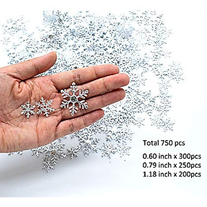 750pcs Snowflakes Confetti for Winter Wonderland Frozen Party Decorations, Silver