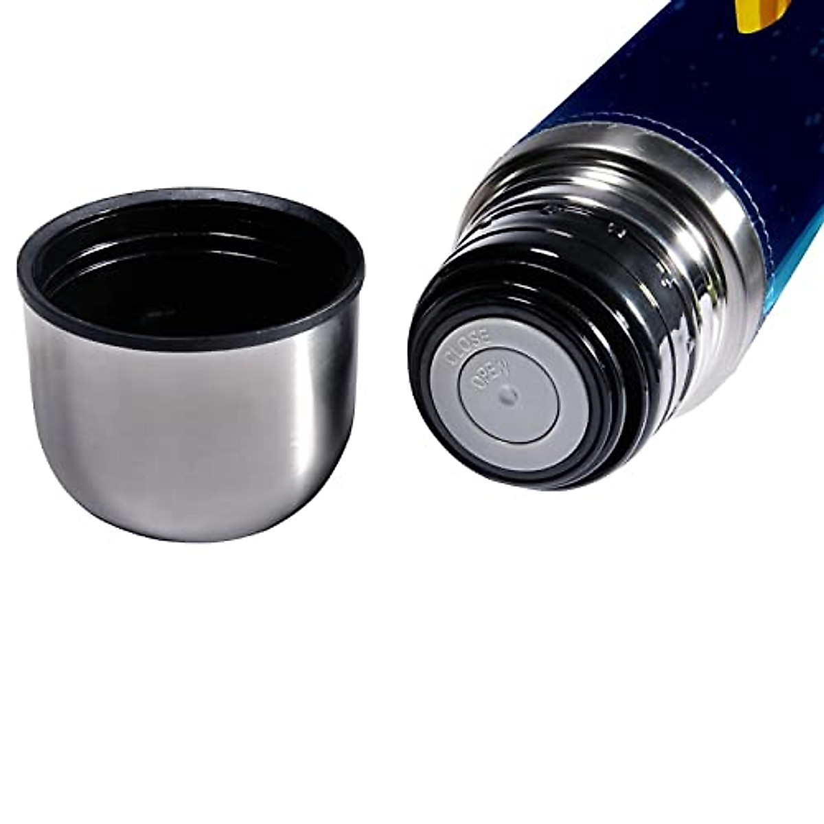 sdfsdfsd 17 oz Vacuum Insulated Stainless Steel Water Bottle Sports Coffee Travel Mug Flask Genuine Leather Wrapped BPA Free, Space Exploration Illustration