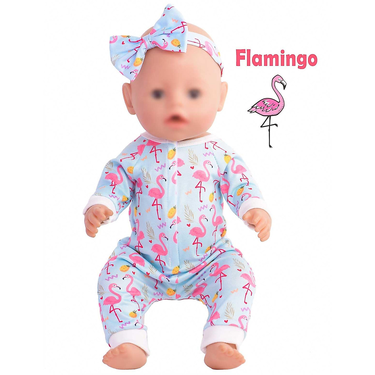 Sweet Dolly Baby Doll Accessories 5 Set Baby Doll Clothes and Headbands for 14-18 Inch Dolls, 10 PCs in Total