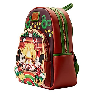 Loungefly Disney Mickey and Minnie House Hot Cocoa Fireplace Double Strap Shoulder Bag