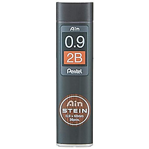 Pentel Ain Stein Mechanical Pencil Lead, 0.9mm 2B, 36 Leads (C279-2B)