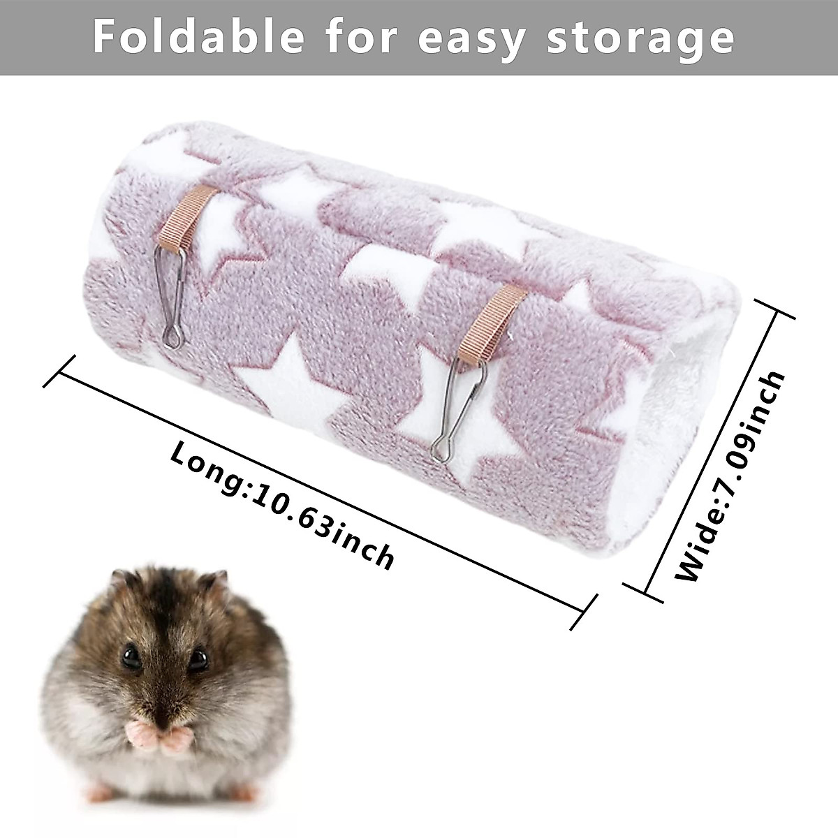 AZVNMT Mouse cage Accessory, Hanging Climbing Tunnel, Hamster, Guinea Pig, Ferret, Squirrel, Warm Winter Hiding Place, Hammock Plush Toy