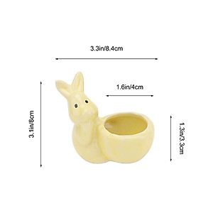 PRETYZOOM 2PCS Flowerpot Easter Planter pots Decorative Pot Ceramic Pot Ceramic Succulent Pot Easter Plant Pot Mini Planter Easter Bunny Figure Succulent Flower Pot Animal Ceramics Bracket
