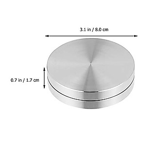 Hemoton Aluminum Alloy Cake Turntable Bearing Dining Table Glass Turntable Bearing Round Rotating Turntable for Restaurant Dining Table Cake Decorations TV Monitor Stand
