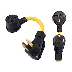 ONETAK NEMA 14-50P to 6-30R 240V 50 Amp 4 Prong Male Plug to 30 Amp 3 Prong Female Outlet Receptacle Generator Dryer Welder Welding Dryer EV Charger Power Cord Adapter