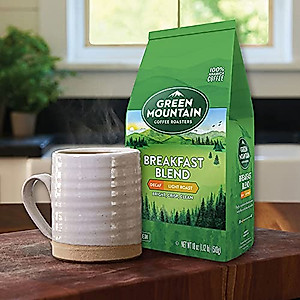 Green Mountain Coffee Roasters Breakfast Blend Decaf, Whole Bean Coffee, Bagged 18 oz