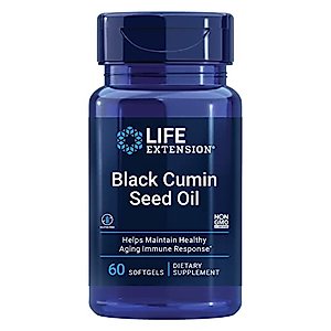 Life Extension Black Cumin Seed Oil 500 mg – Immune Support & Inflammation Management Supplement – Non-GMO – Gluten-Free – 60 Softgels