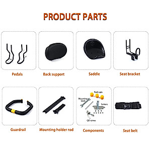 INNOLIFE Kids Bike Seat, Front Mounted Child Bike Seat with Guadrail Front Bike Seat for 8M - 6Y Children, Kids,Toddlers