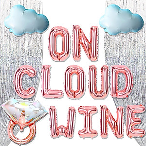 LaVenty Rose Gold On Cloud Wine Bachelorette Decorations Bubbly Bar Banner Mimosa Bar Decorations Vino Bachelorette Party Rose Bridal Shower Decorations