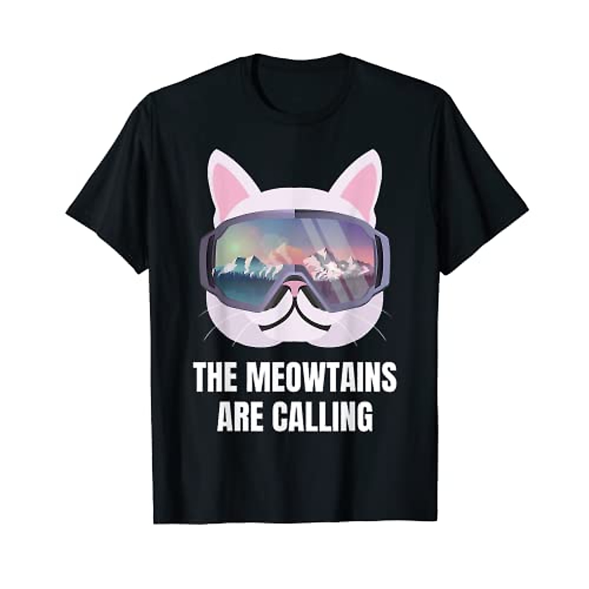 Skiing Cat Lover The Meow-tains Are Calling Skier T-Shirt