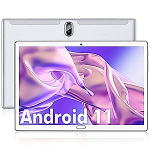Tablet 10.1 inch Android 11.0 Tablet, 64GB ROM + 4GB RAM Octa-Core Processor 4G Phone Call Tablet, 1080P FHD IPS, 13MP Camera, 128GB Expand Support, Dual SIM Slot | WiFi | GPS | Bluetooth (Silver)