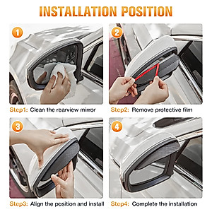 4 Pieces Mirror Rain Visor Eyebrow Car Rear View Mirror Rain Eyebrow Rear View Guard Eyebrow Side Mirror View Mirror Visor Guard for Most Car Truck SUV (Carbon Fiber)