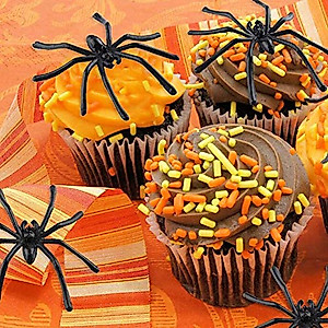 YAONIEO Black Plastic Spiders, 100 Pcs Plastic Halloween Spiders 1.7In Small Fake Spiders Mini Plastic Spiders Bulk Halloween Party Decorations