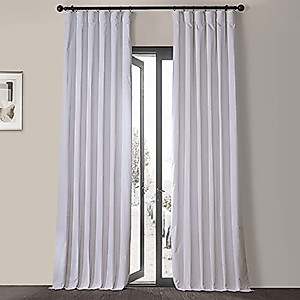 HPD Half Price Drapes Vintage Cotton Velvet Curtains for Living Room 50 X 84 (1 Panel), VCCH-VET20802-84, Powder White