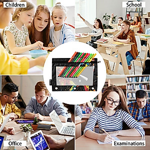 Hrzdove Baseball Players Sports Pencil Case Pouch for 3 Ring Binder 2 Set Small Pencil Bag Cases Zipper Pouch Clear Binder Organizer Pencil Pouches for College Office Storing Supplies Work