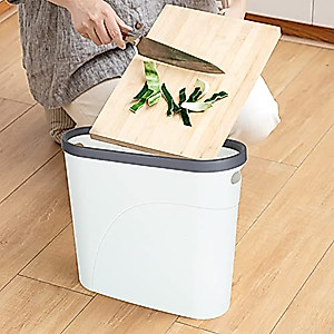 ZOFORTY 3 Pack Slim Plastic Trash Can Wastebasket 3 Gallon Small Garbage Bin with Handles Rectangle Waste Basket for Bathroom Kitchen Office Dorm