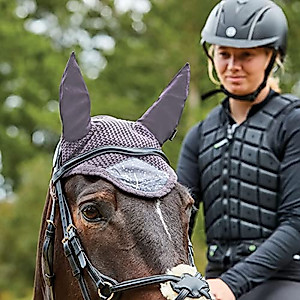 Weatherbeeta Prime Marble Shimmer Ear Bonnet, Navy/Gold Swirl Marble Print, Full