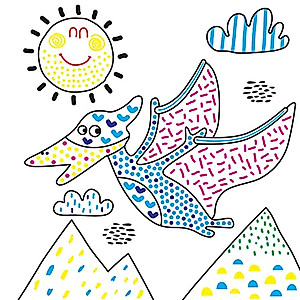 Easy and Fun Paint Magic with Water: Dinosaurs (Happy Fox Books) Paintbrush Included - Mess-Free Painting for Kids 4-6 to Create a T. Rex, Triceratops, Pterodactyl, and More