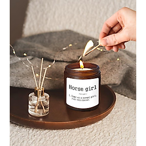 ISANOU Horse Girl Definition Candle,Horse Lover Horse Rider Girls Gifts,Equestrian Gifts for Girls,Cedar Fragrance Scented Candles,8 oz (Lavender)
