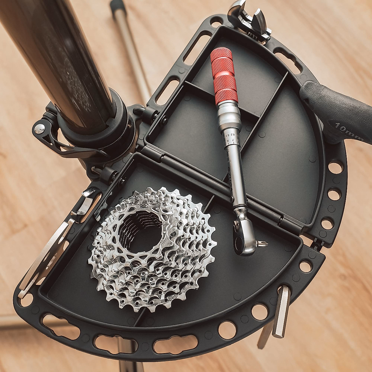 BIKEHAND Magnetic Bike Bicycle Repair Stand Mechanics Workstand Work Tray Holder Plate for Workshop Tools and Parts Compatible with BIKEHAND Repair Stand Only - 33 x 20 cm