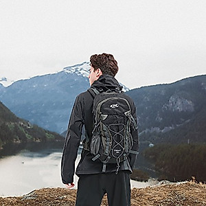 Diamond Candy Waterproof Hiking Backpack for Men and Women, Lightweight Day Pack for Travel Camping, Black, 40L