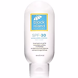 Block Island Organics - Natural Mineral Sunscreen SPF 30 - Broad Spectrum UVA UVB Protection - Non-Nano Zinc - Lightweight Non-Greasy Sunblock - EWG Recommended - Non-Toxic - Made in USA 3.4 FL OZ
