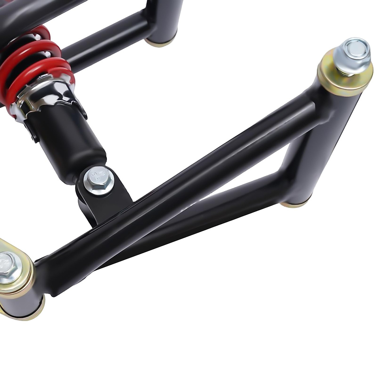 Front Suspension Arm Assembly Kit Upper/Lower Suspension Swingarm Assembly Suspension Shock Arm Upper&Lower Swingarm Steering Kit for DIY ATV Quad Bike Buggy Go Kart