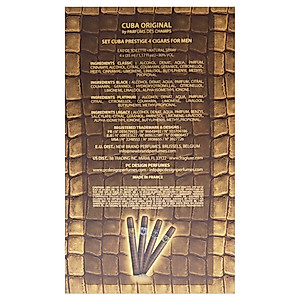 Cuba Prestige Men 1.17oz Classic EDT Spray, 1.17oz Black EDT Spray, 1.17oz Platinum EDT Spray, 1.17oz Legacy EDT Spray 4 Pc Gift Set, (amgcubp4)