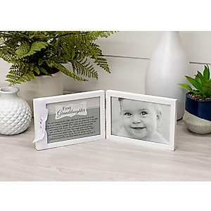 The Grandparent Gift Company- 4 x 6 Double Hinged Table or Shelf Frame-“First Granddaughter” - Baby Reveal or Baby Shower