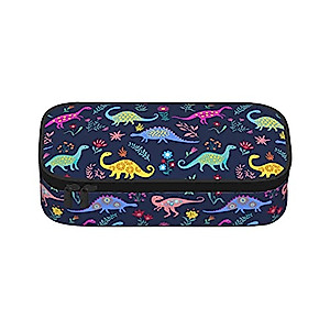 Gocerktr Dinosaurs Pencil Case Organizer Large Capacity with Compartments Pen Bag Multifunction Makeup Bag for Women