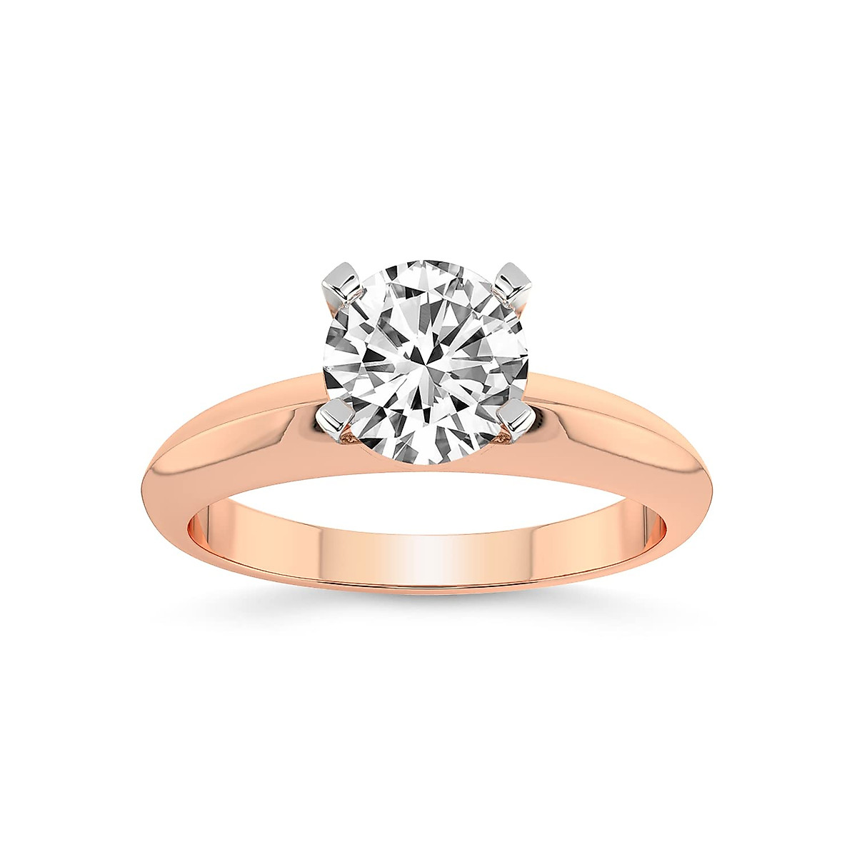 1 Carat | IGI Certified Round shape Lab Grown Diamond Engagement Ring For Women | 14K Or 18K in White, Yellow Or Rose Gold | Eloise Solitaire Knife Edge Diamond Ring |FG-VS1-VS2 Quality Friendly Diamonds Engagement Ring