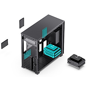 JONSBO D41 MESH SC Black ATX Computer Case with Screen, ATX Motherboard PC Case Mid Tower/Support RTX 4090(335-400mm) GPU 360/280AIO,Power ATX/SFX: 100mm-220mm Multiple Tool-Free Design,Black