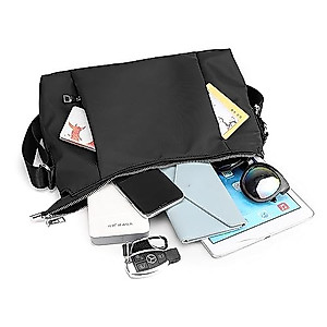 SplendoRoute Multi Pocket Shoulder Bag for Women Nylon Sling Crossbody Bag