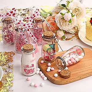 Sieral 48 Pcs 3.4 oz Small Glass Bottles Favor Jars with Cork Lids Baby Shower Decorative Milk Jar for Party Candy Decorations Souvenirs (It's a Girl)