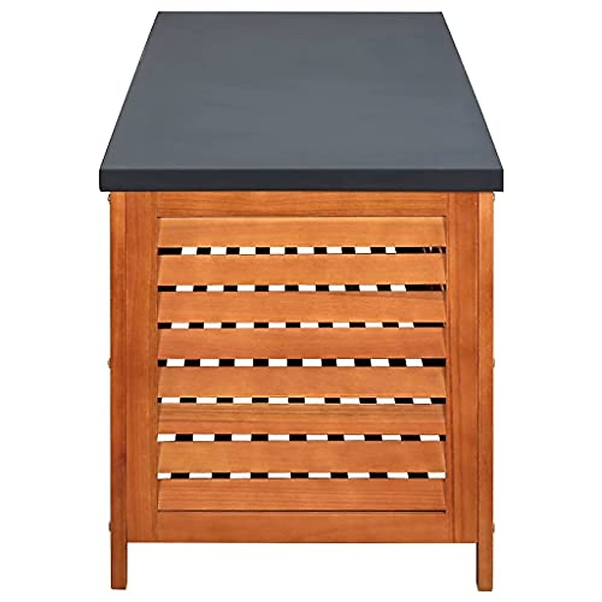 loibinfen Patio Storage Box 59.1"x19.7"x21.7" Solid Eucalyptus Wood Patio Garden Outdoor Storage Container for Toys, Furniture Deck box (Weight:63.05 lbs)