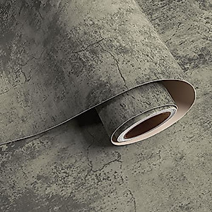 VaryPaper 15.7''x78.7'' Thick Weathered Concrete Wallpaper Peel and Stick Textured Cement Contact Paper Waterproof Self Adhesive Vinyl Concrete Wall Paper Roll for Bathroom Kitchen Countertops Table