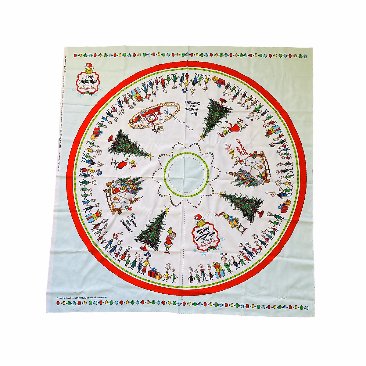 Robert Kaufman Fabrics How The Grinch Stole Christmas Tree Skirt Panel